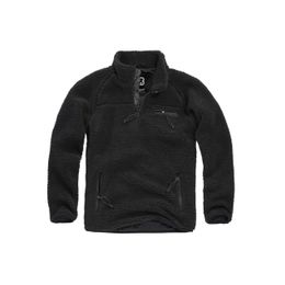 Sweatjacke Brandit "Brandit Herren Teddyfleece Troyer", Damen, Gr. 4XL, schwarz, 100% Polyester, unifarben, Sweatjacken Sweatjacke