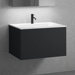 neoro n50 Unterschrank B: 80 cm mit 1 Auszug, Waschtisch mit 1 Hahnloch wei&szlig;,, BN0094WH+BN0432BM,