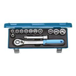 Gedore Steckschl&uuml;sselsatz, Set 13-teilig, 6-kant, 1/2 Zoll, 10-24mm, Werkzeug, N&uuml;sse Knarre, f&uuml;r KFZ, 19 KMU 20 (2545810)