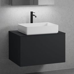neoro n50 Unterschrank B: 80 cm mit 1 Auszug, Waschtisch B: 58 cm wei&szlig; matt,, BN0065WM+BN0432BM+BN0402BM,