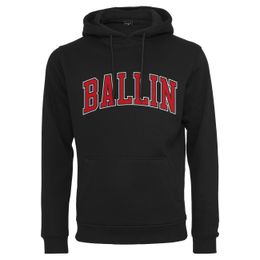 Sweatshirt MisterTee "MisterTee Herren Ballin 23 Hoody", Herren, Gr. S, schwarz, 65% Baumwolle, 35% Polyester, unifarben, Sweatshirts Sweatshirt