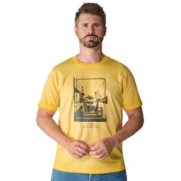 T-Shirt Casamoda "Casamoda T-Shirt uni", Herren, Gr. L, gelb, 100% Baumwolle, Shirts T-Shirt