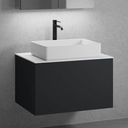 neoro n50 Unterschrank B: 80 cm mit 1 Auszug, Waschtisch B: 58 cm wei&szlig; matt,, BN0065WM+BN0432BM+BN0402WH,