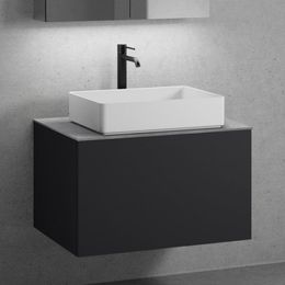 neoro n50 Unterschrank B: 80 cm mit 1 Auszug, Waschtisch B: 58 cm wei&szlig; matt,, BN0065WM+BN0432BM+BN0402C3,