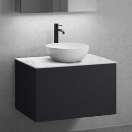 neoro n50 Unterschrank B: 80 cm mit 1 Auszug, Waschtisch &Oslash; 40 cm wei&szlig; matt,, BN0064WM+BN0432BM+BN0402C1,