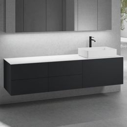 neoro n50 M&ouml;belanlage B: 200 cm mit 5 Ausz&uuml;gen, Waschtisch B: 58 cm wei&szlig; matt,, BN0065WM+BN0432BM+2#BN0421BM+BN0406WH,