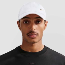 Baseball Cap Nike Sportswear "U NK DF CLUB CAP U CB MTSWSH L", Damen, Gr. L, wei&szlig;, metall1, Obermaterial: 100% Polyester, Caps, mit gebogenem Schirm, mit Metall-Swoosh-Logo, mittelhohe Passform