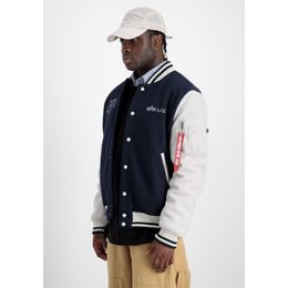 Bomberjacke Alpha Industries "Varsity Air Force Jacket", Herren, Gr. L, blau (ultra navy), Obermaterial: 100% Polyester, Jacken Bomberjacke
