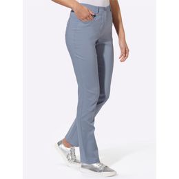 Webhose Classic Basics, Damen, Gr. 42, Normalgr&ouml;&szlig;en, blau (taubenblau), 72% Viskose, 25% Polyamid, 3% Elasthan, unifarben, lang, Hosen