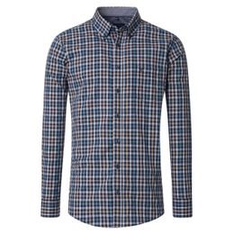 Langarmhemd Casamoda "Casamoda Freizeithemd kariert", Herren, Gr. L, Normalgr&ouml;&szlig;en, blau, 100% Baumwolle, kariert, comfort fit, Hemden