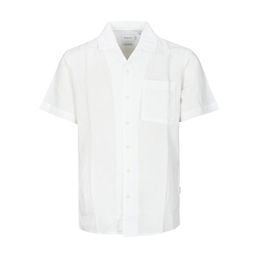Kurzarmhemd BASEFIELD, Herren, Gr. L (41/42), Normalgr&ouml;&szlig;en, wei&szlig;, Obermaterial: 55% Leinen, 45% Baumwolle., Leinenoptik, Hemden