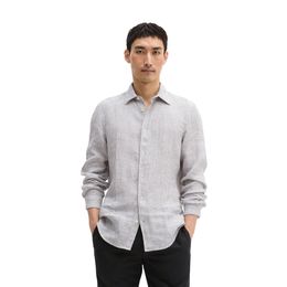 Marc O'Polo MARC O'POLO Herren Leinenhemdmedium grau, Gr. S, Web, Obermaterial: 100% Leinen, Hemden, regular aus hochwertigem Leinen