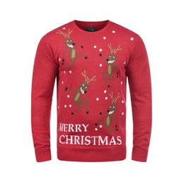 Strickfleece-Pullover Blend "Strickpullover BHRudolph", Herren, Gr. M, rot (pomp rot, christmas), Obermaterial: 100% Polyacryl PAN., Pullover