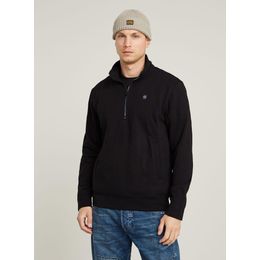 G-Star Raw Longpullover G-STAR "Nifous Half Zip Sweater", Herren, Gr. XS, dk schwarz, Obermaterial: 58% Baumwolle, 42% Polyester, Pullover Longpullover
