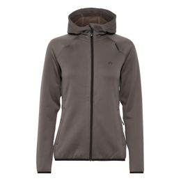 Sweatjacke North Bend "Fleecejacke NBBerta W", Damen, Gr. 42, grau (magnet), Obermaterial: 95% Polyester PES. 5% Elasthan EL., Jacken Sweatjacke