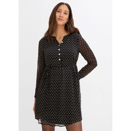 bonprix 2-in-1 Umstands- und Stillkleid aus Chiffon, schwarz, Gr.50, Elegantes Blusenkleid f&uuml;r die Schwangerschaft und danach