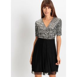 bonprix Minikleid, silber, Gr.52/54 (XXL), Modernes Kleid mit hochwertigen Pailletten