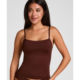 Hunkem&ouml;ller Layershirt HUNKEM&Ouml;LLER "Super Comfort Top", Damen, Gr. L, braun, 60% Polyamid, 32% Elasthan, 8% Polyester, Shirts