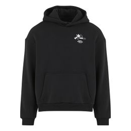 Kapuzensweatshirt "Upscale by Mister Tee RUN Sports Club Fluffy Hoody", Herren, Gr. L, schwarz, 70% Baumwolle, 30% Polyester, UPSCALE BY MISTER TEE, bedruckt, Sweatshirts