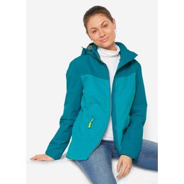 bonprix wasserdichte Funktions-Jacke mit Kapuze, petrol, Gr.42, Figurbetonte Funktions-Jacke mit reflektierenden Details und Rei&szlig;verschlusstaschen, bequem geschnitten