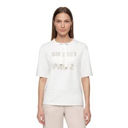 Kurzarmshirt Betty Barclay "Damen mit Stehkragen", Damen, Gr. 36, wei&szlig; (rohwei&szlig;), Sweatware, Obermaterial: 54% Viskose, 40% Polyester, 6% Elasthan, gerade normal, Shirts