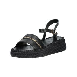 Plateausandaletten Replay "Replay Sandalen Lederimitat", Damen, Gr. 37, schwarz, schwarz, Lederimitat, Schuhe