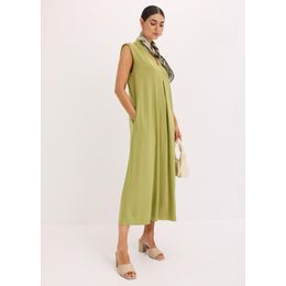 bonprix Jerseykleid aus Viskose-Mix mit Schulterpolster, gr&uuml;n, Gr.48/50 (XL), Elegantes Jerseykleid aus Viskose-Mix mit modernen Schulterpolstern