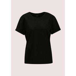 Madeleine Mode Kurzarmshirt MADELEINE "Shirt Hahnentritt-Shirt mit Rundhals, Kurzarm", Damen, Gr. 34, schwarz, Obermaterial: 90% Baumwolle CO. 10% Elasthan EL., Modern, normal, Shirts