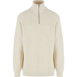Sweater Urban Classics "Urban Classics Rib Basic Troyer", Herren, Gr. L, sandwei&szlig;, 50% Baumwolle, 50% Polyacryl, unifarben, Sweatshirts Sweater