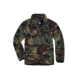 Sweatjacke Brandit "Brandit Herren Teddyfleece Troyer", Damen, Gr. 5XL, woodland, 100% Polyester, unifarben, Sweatjacken Sweatjacke