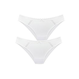Bikinislip Vivance, Damen, Gr. 40/42, wei&szlig;, Trikot, Obermaterial: 81% Baumwolle, 12% Polyamid, 7% Elasthan, Unterhosen, aus weicher Baumwollmischung