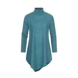 Sweater CLOUD 5IVE "CLOUD 5IVE Viskose Softtouch Sweater Pullover mit Rollkragen", Damen, Gr. L, gr&uuml;n, 48% Viskose, 27% Polyester, 20% Polyamid, 5% Elasthan, unifarben, Sweatshirts Sweater
