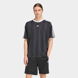 T-Shirt adidas originals "JACQUARD JERSEY", Herren, Gr. M, schwarz, Obermaterial: 100% Polyester, Rundhals, Shirts T-Shirt, lockere Passform, Rundhalsausschnitt, mit klassischem Trefoil Logo