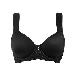 Schalen-BH bonprix "Schalen-BH mit gepolsterten Tr&auml;gern", Damen, Gr. 90, Cup E, schwarz, Obermaterial: 80% Polyamid, 20% Elasthan. Futter: 100% Polyester. Spitze: 90% Polyamid, 10% Elasthan, BHs Schalen-BH, mit gepolsterten Tr&auml;gern, mit wattierten Cups, mit feiner Spitze