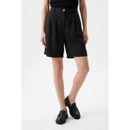 V&eacute;ro Moda Shorts VERO MODA "VMFLEUR HW BERMUDA TENCEL SHORTS GA", Damen, Gr. L, N-Gr, schwarz denim, Web, Obermaterial: 100% Lyocell, unifarben, loose fit kniefrei, Hosen Shorts, Viskose, loose fit