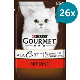 Gourmet A la Carte Rind & Gem&uuml;se Katzen-Nassfutter ohne k&uuml;nstliche Farbstoffe 26x85g