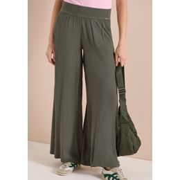 Stoffhose Cecil, Damen, Gr. L, L&auml;nge 30, khaki, Stoff, 100% Viskose, unifarben, loose fit lang, Hosen Stoffhose, High Waist