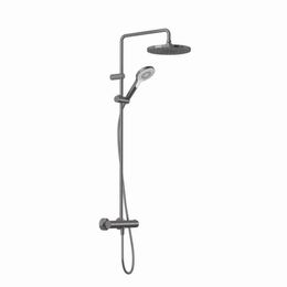 Kludi DIVE Dive X 3S Thermostat-Dual-Shower-System 69067N2-00 mit Handbrause, Kopfbrause &Oslash; 25 cm, Brushed gunmetal PVD