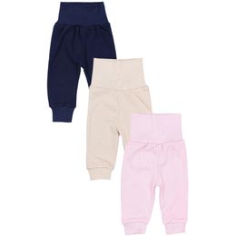 Pumphose TUPTAM "Pumphose Baby M&auml;dchen Lange Pumphose 3er Pack", M&auml;dchen, Gr. 62, N-Gr, beige (beige, dunkelblau, puderrosa), Obermaterial: 100% Baumwolle CO., Hosen