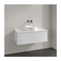 Villeroy & Boch Villeroy und Boch Antao Waschtisch-Unterschrank L31150GF mit Beleuchtung, 1 Auszug, 1000 x 360 x 500 mm, Front mit Struktur, Glossy White Lacquer / Glossy White Lacquer