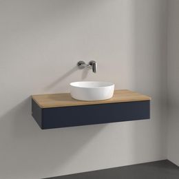Villeroy & Boch Villeroy und Boch Antao Waschtisch-Unterschrank K09011HG 100x19x50cm, Waschbeckenplattenfarbe honey oak, midnight blue matt lacquer