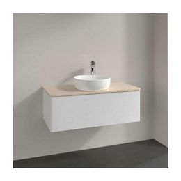 Villeroy & Boch Villeroy und Boch Antao Waschtisch-Unterschrank K31153GF 100x36x50cm, Hahnloch, Waschbeckenplattenfarbe botticino, glossy white lacquer