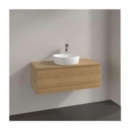 Villeroy & Boch Villeroy und Boch Antao Waschtisch-Unterschrank L31111HN mit Beleuchtung, 1 Auszug, 1000 x 360 x 500 mm, Front mit Struktur, Honey Oak / Honey Oak