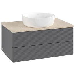 Villeroy & Boch Villeroy und Boch Antao Waschtisch-Unterschrank K19113GK 80x36x50cm, Waschbeckenplattenfarbe botticino, anthracite matt lacquer