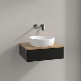 Villeroy & Boch Villeroy und Boch Antao Waschtisch-Unterschrank K07011PD 60x19x50cm, Waschbeckenplattenfarbe honey oak, black matt lacquer