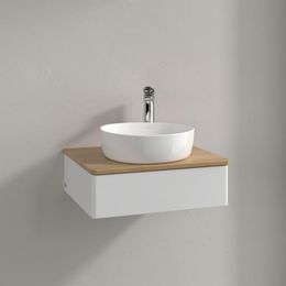 Villeroy & Boch Villeroy und Boch Antao Waschtisch-Unterschrank K07051GF 60x19x50cm, Hahnloch, Waschbeckenplattenfarbe honey oak, glossy white lacquer