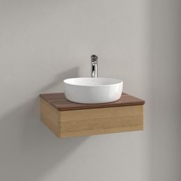 Villeroy & Boch Villeroy und Boch Antao Waschtisch-Unterschrank K07052HN 60x19x50cm, Hahnloch, Waschbeckenplattenfarbe warm walnut, honey oak