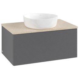 Villeroy & Boch Villeroy und Boch Antao Waschtisch-Unterschrank K30113GK 80x36x50cm, Waschbeckenplattenfarbe botticino, anthracite matt lacquer