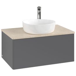 Villeroy & Boch Villeroy und Boch Antao Waschtisch-Unterschrank K30053GK 80x36x50cm, Hahnloch, Waschbeckenplattenfarbe botticino, anthracite matt lacquer