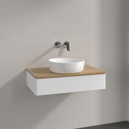 Villeroy & Boch Villeroy und Boch Antao Waschtisch-Unterschrank K08111MT 80x19x50cm, Waschbeckenplattenfarbe honey oak, white matt lacquer